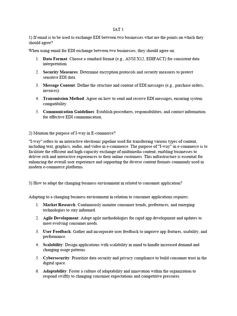 EDI, M-Commerce, and Security Insights | PDF | E Commerce | Electronic ...