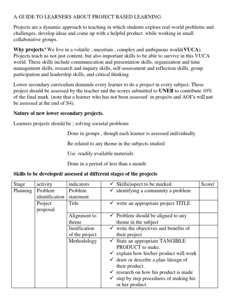 Learner's Project Guide | PDF