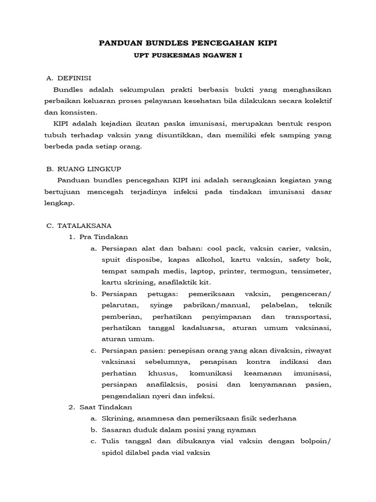Bundles Pencegahan Kipi | PDF