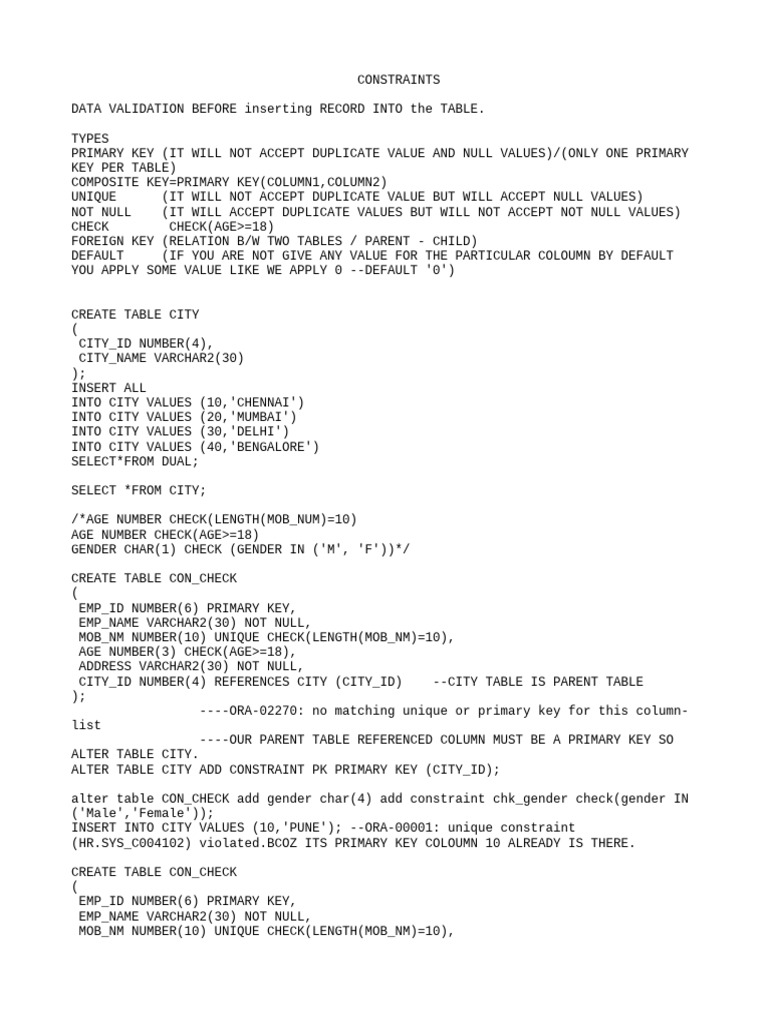 Constraints Pdf