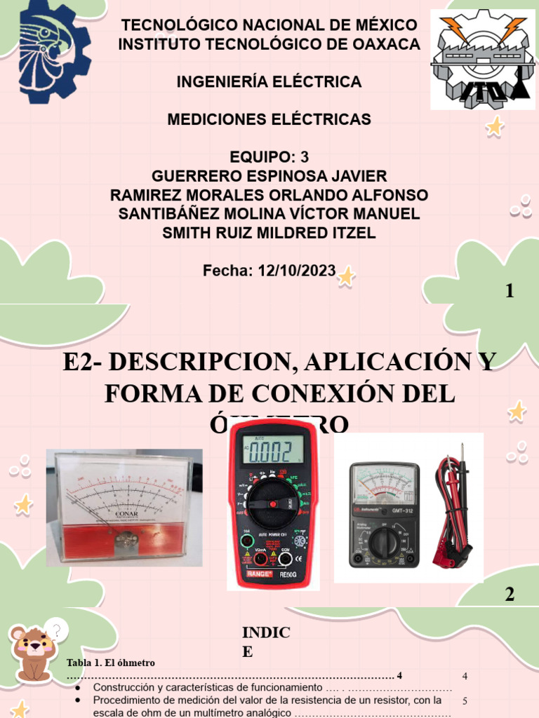 Conexión y uso del óhmetro | PDF | Resistencia Eléctrica y Conductancia ...