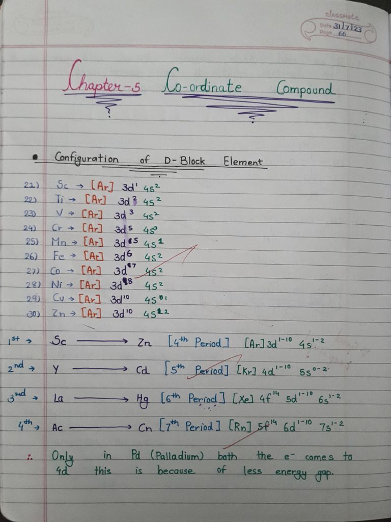Chemistry Chapter 5 Co-Ordinate Compounds | PDF