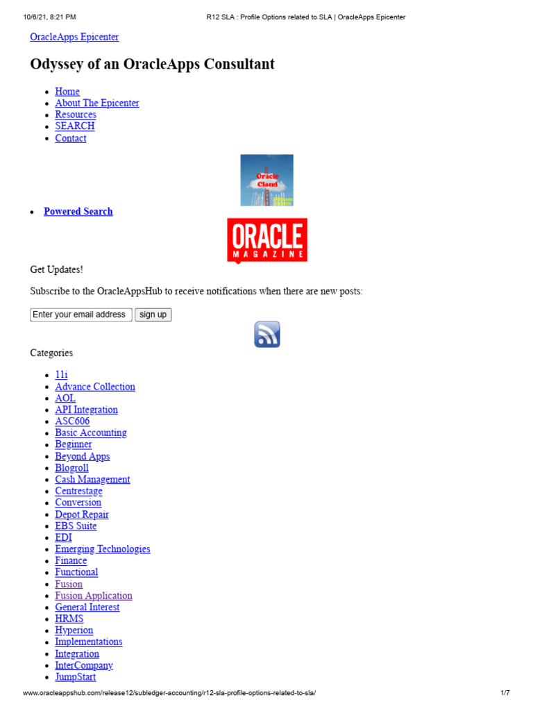 R12 SLA - Profile Options Related To SLA - OracleApps Epicenter | PDF