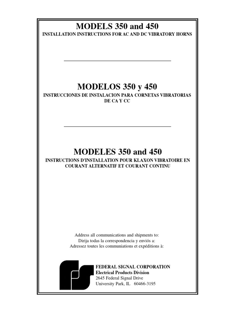 MODELS 350 and 450 | PDF | Electrician | Electricity