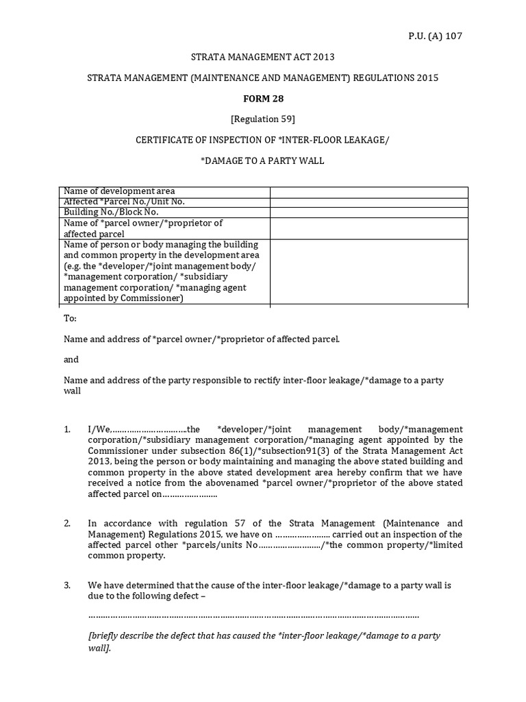 borang_28_-_certificate_of_inspection_of_inter-floor_leakage | PDF