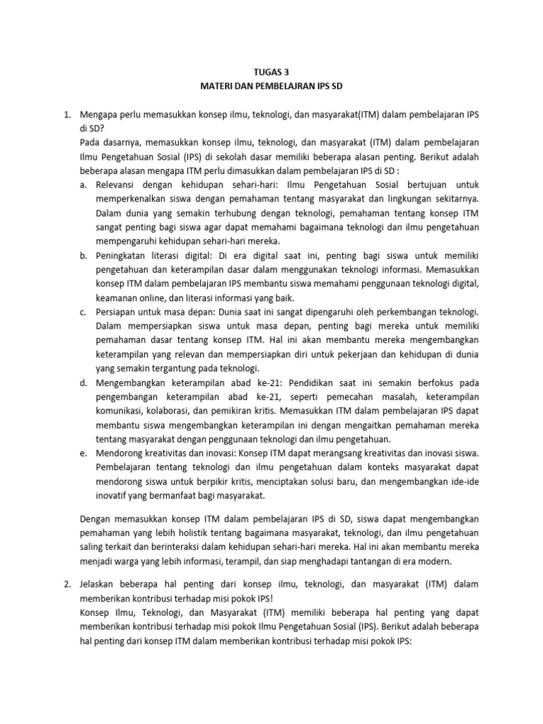 Materi Dan Pembelajaran Ips SD | PDF