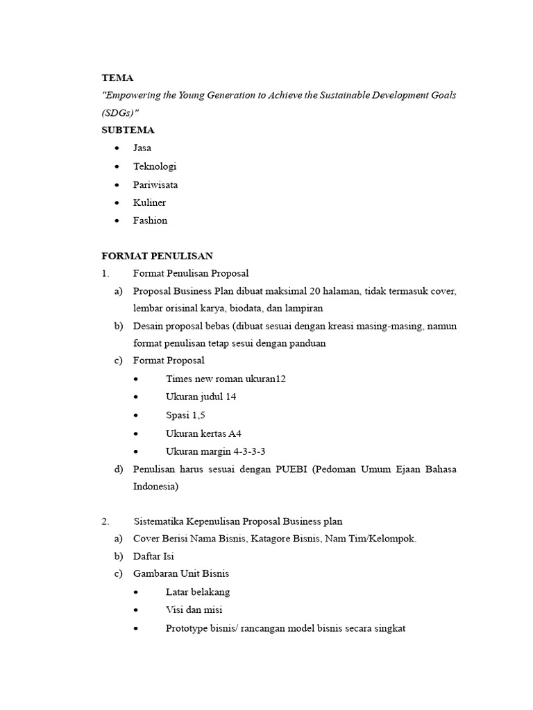 Ketentuan Bisnis Plan Fiks | PDF