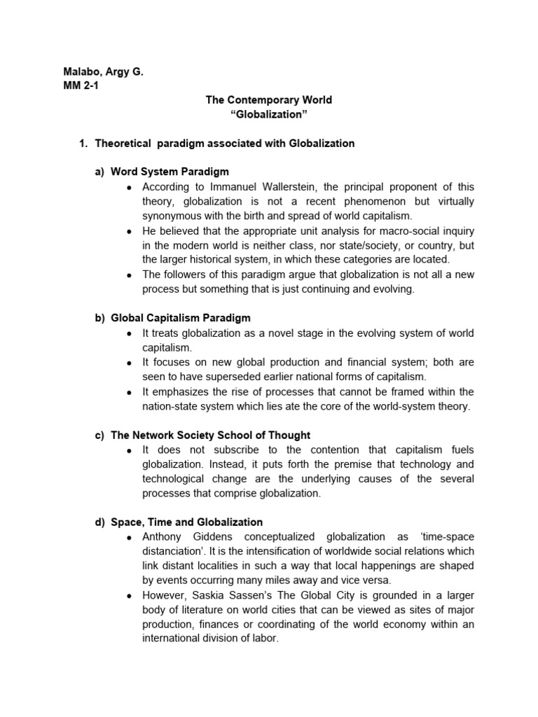 Globalization Assignment | Download Free PDF | Globalization | Market (Economics)