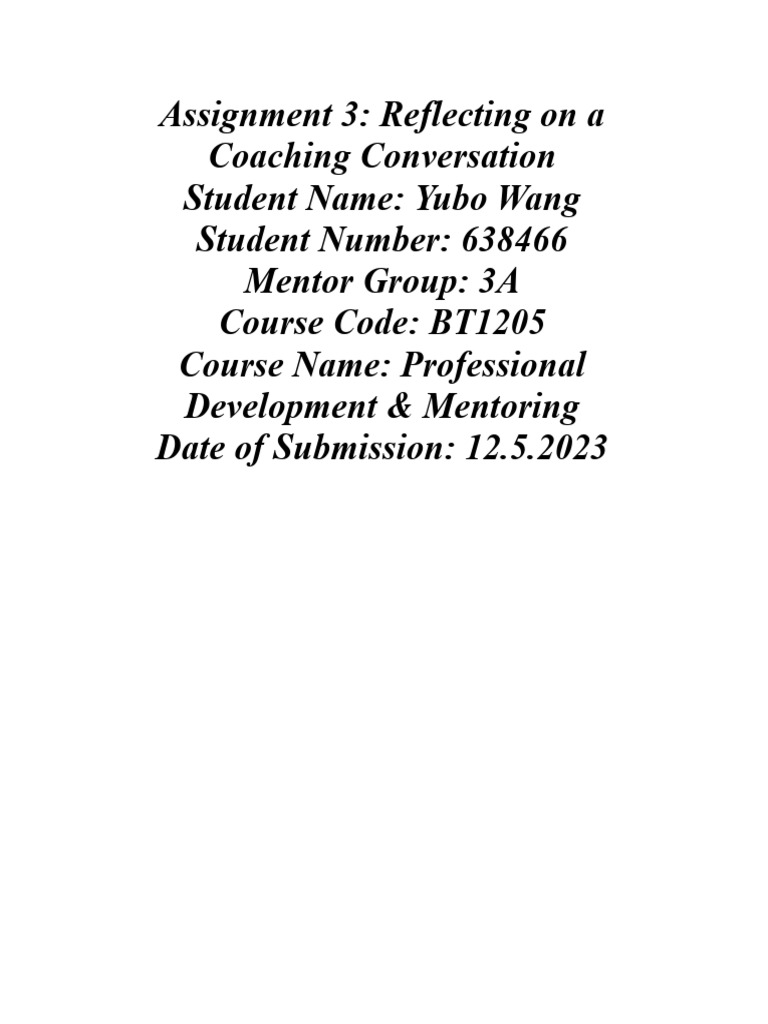 Coaching Reflection | Download Free PDF | Thought | Feeling