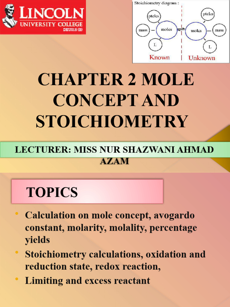 Mole and Stoichiometry PI | PDF