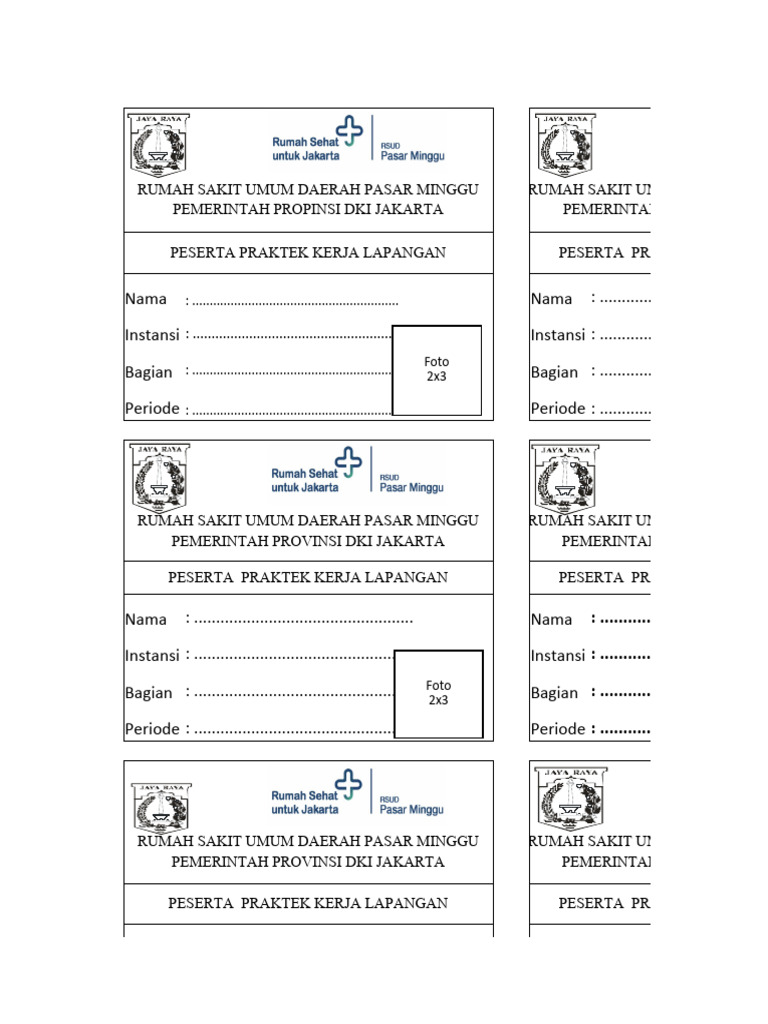 Name Tag | PDF | Griya & Taman