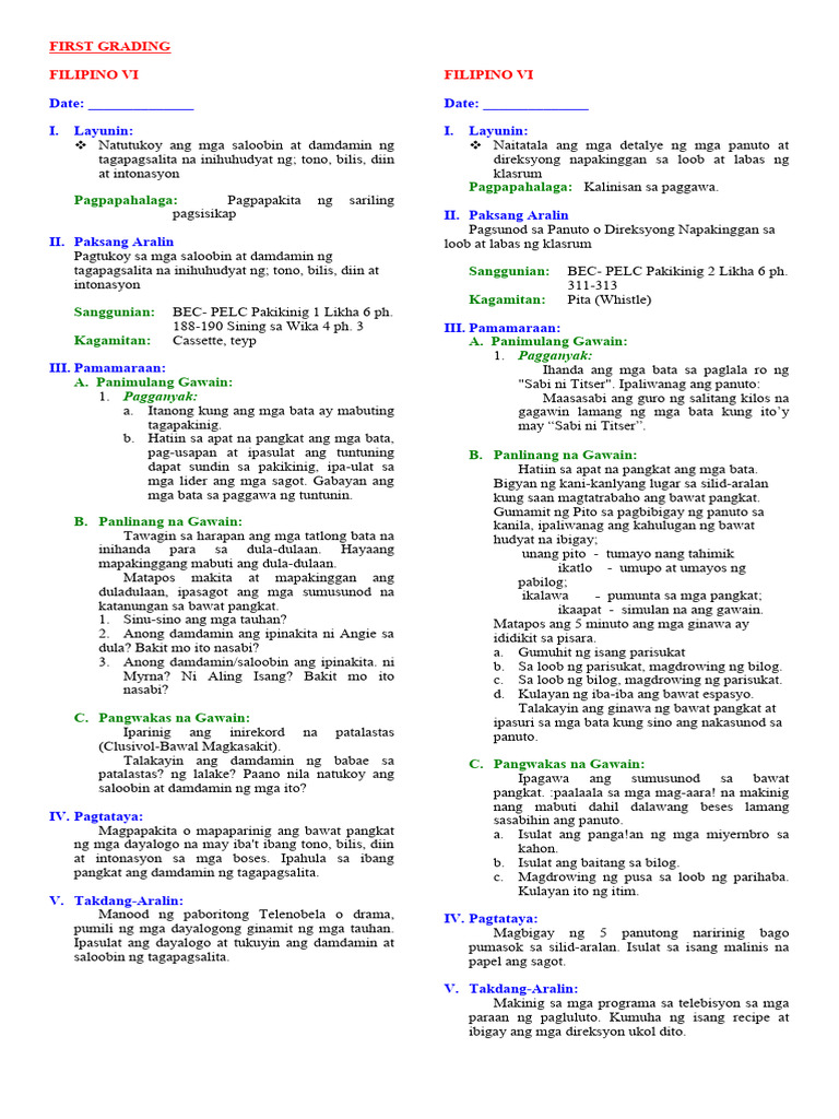 Filipino Vi | PDF