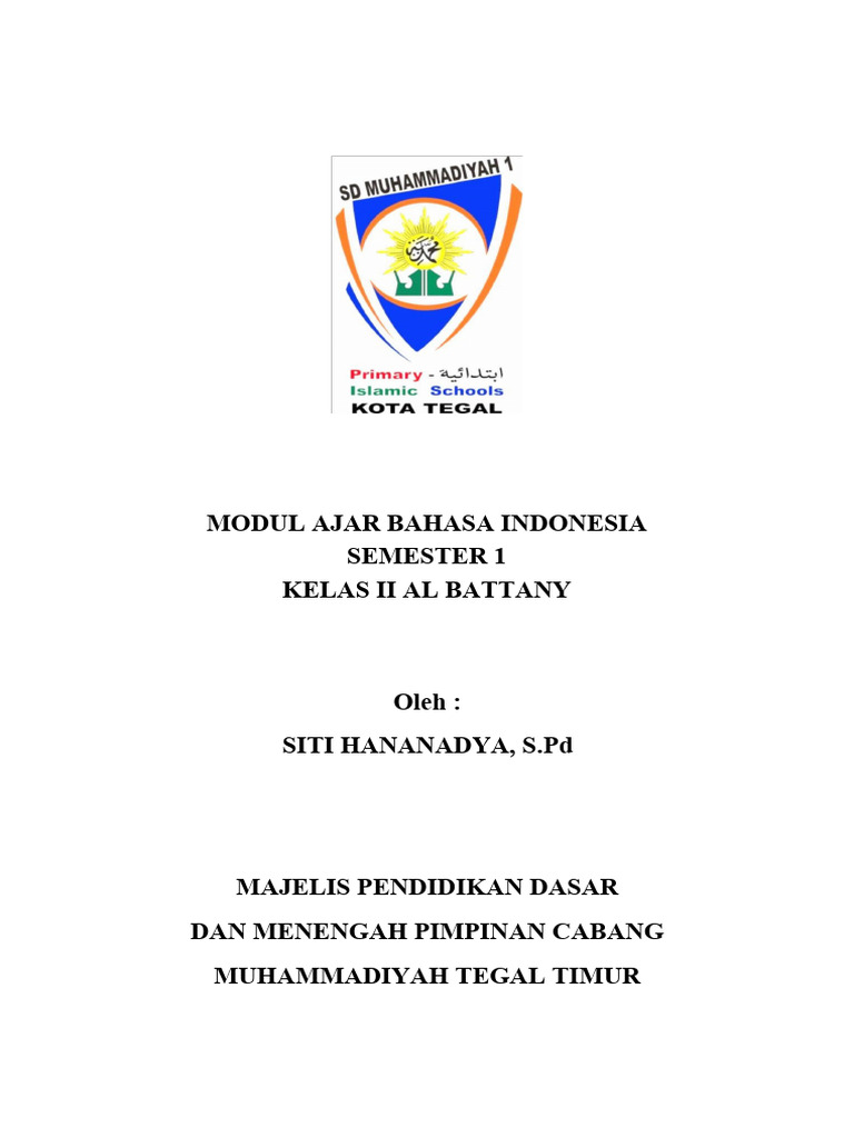 Modul Bahasa Indonesia Kelas 2 Al Battany | PDF | Kajian Bahasa Asing