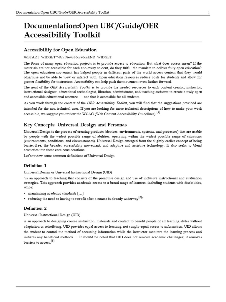 Documentation Open UBC - Guide - OER Accessibility Toolkit | PDF ... Documentation Open UBC - Guide - OER Accessibility Toolkit | PDF ...
