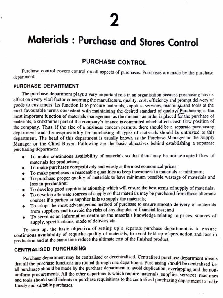 Purchase Department & Procedure | PDF