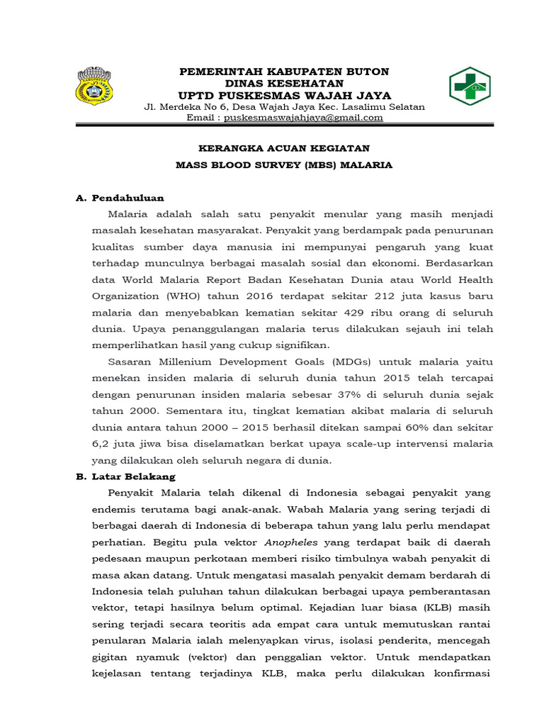 KAK Kegiatan MBS | PDF