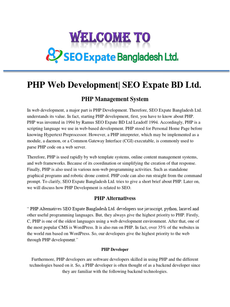 PHP Web Development | PDF | Php | World Wide Web