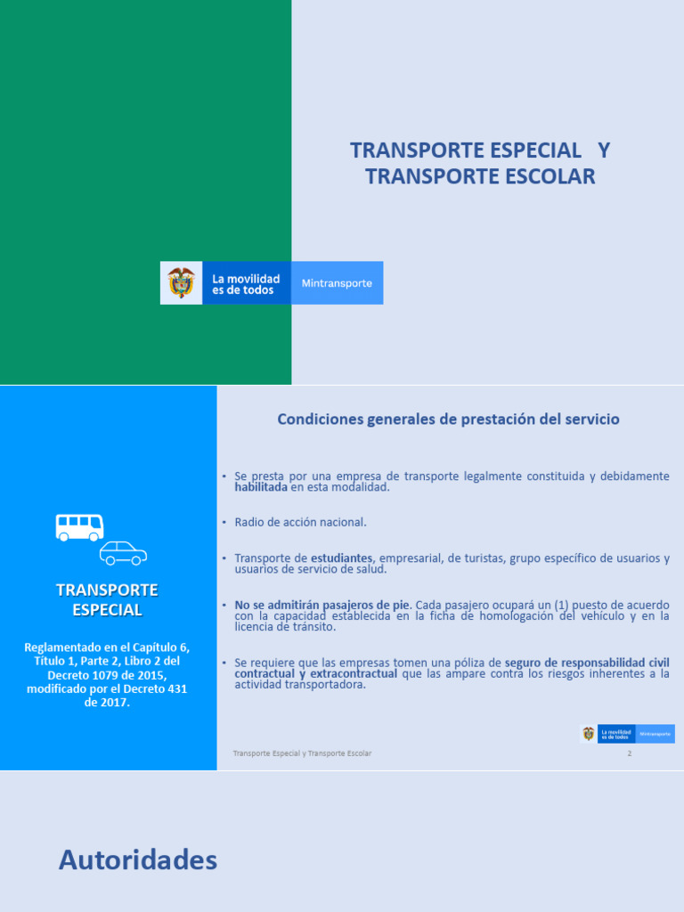 Presentación Transporte Escolar Público y Privado Ministerio de ...