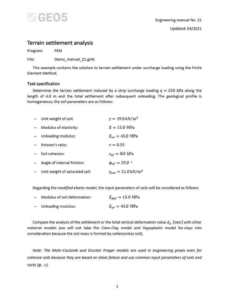 Terrain Settlement Analysis with FEM | PDF | Finite Element Method ...