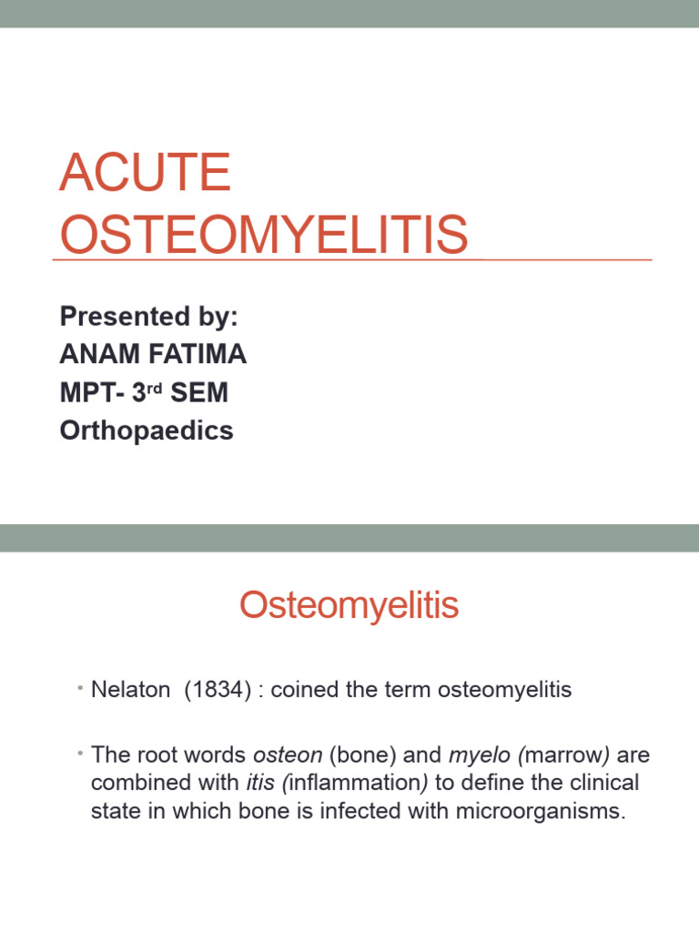 Acute Osteomyelitis | PDF | Bone | Inflammation