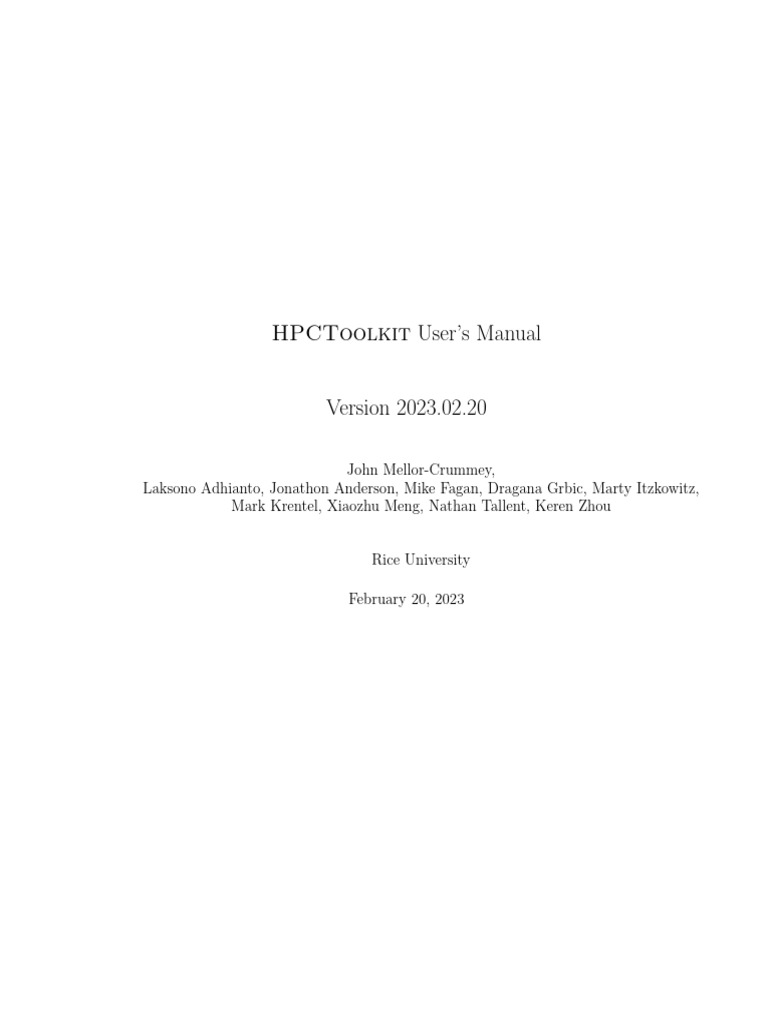 HPCToolkit Users Manual | PDF