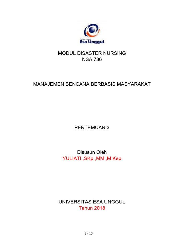Modul 2 Bencana Yuli. Ners 18 | PDF | Politik