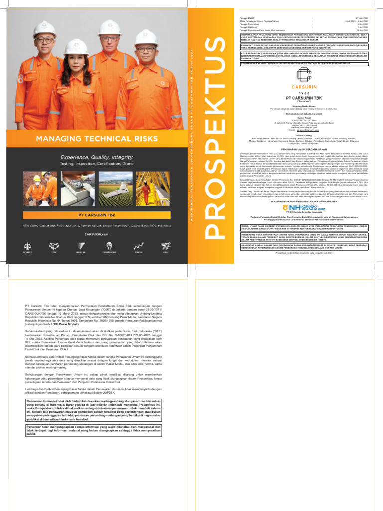 F - Prospektus Final - PT Carsurin Tbk. | PDF