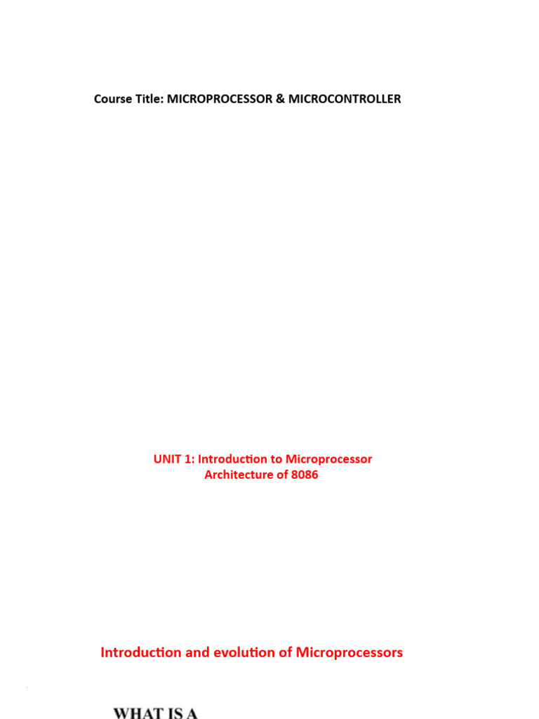 Microprocessor and Microprocessor | PDF