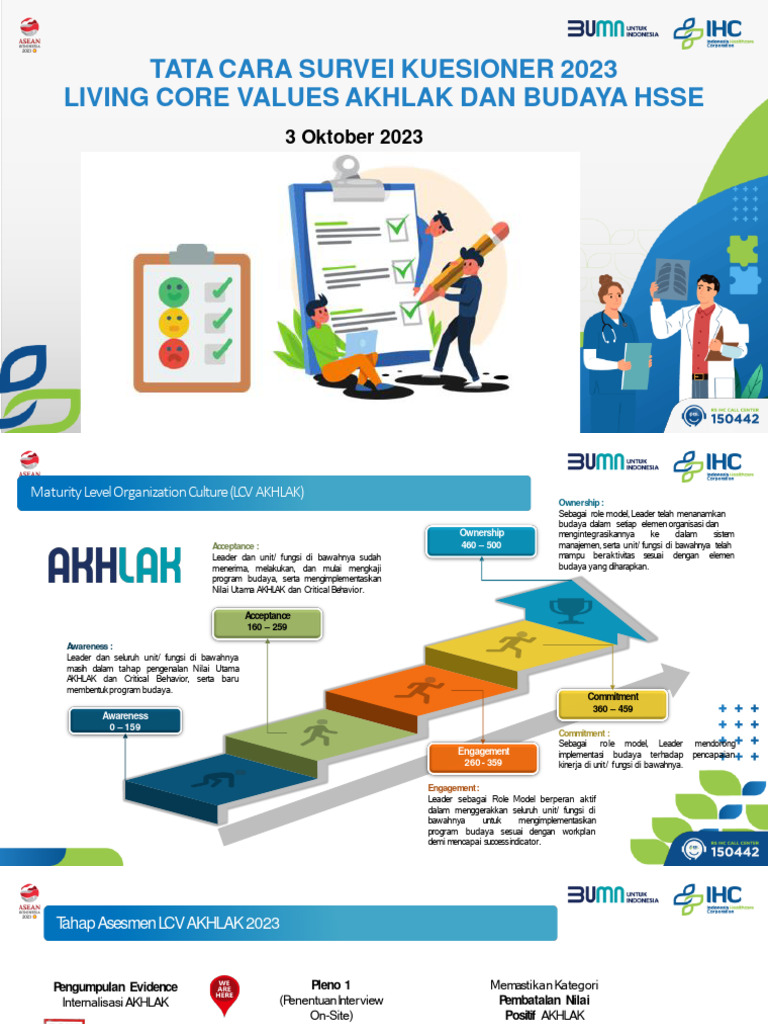 Sosialisasi - Survei Kuesioner LCV AKHLAK & Budaya HSSE 03.10.23 | PDF