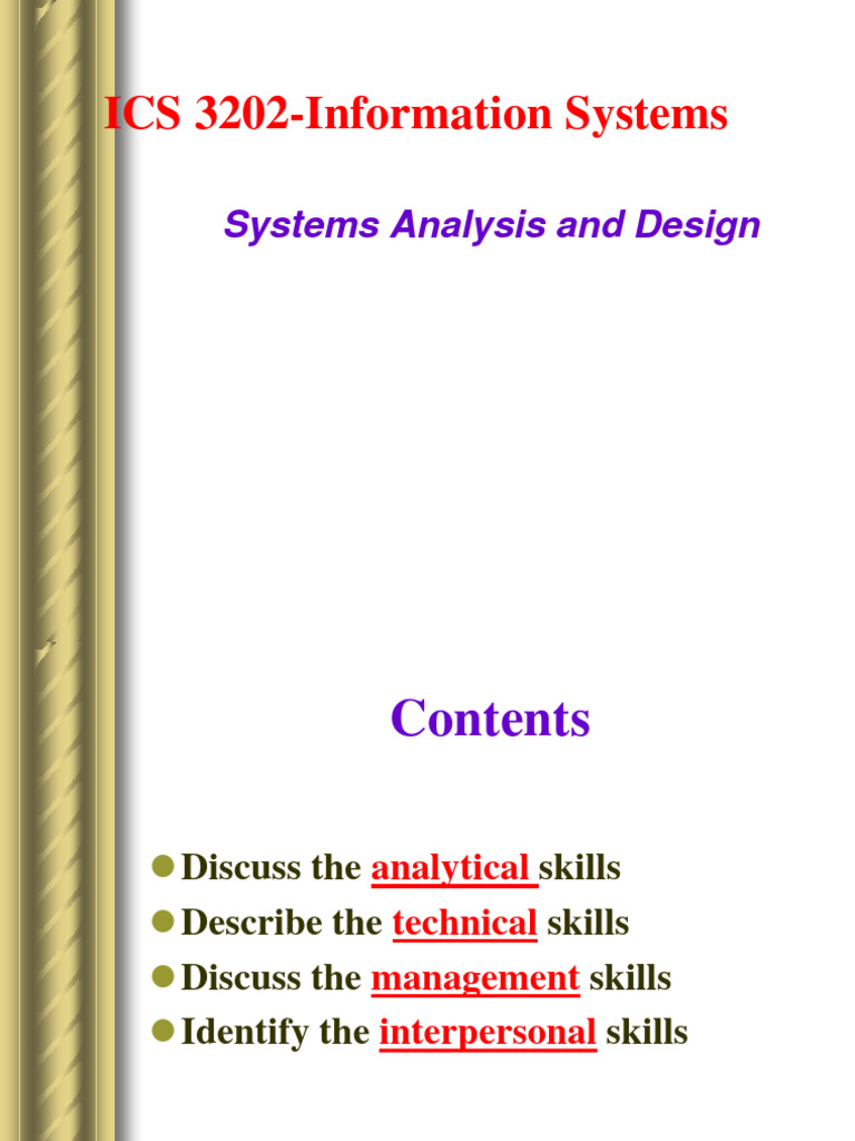 ICS 3202-Information Systems: Systems Analysis and Design | PDF