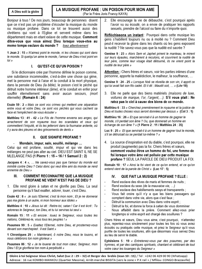 La Musique Profane, Un Poison% | PDF