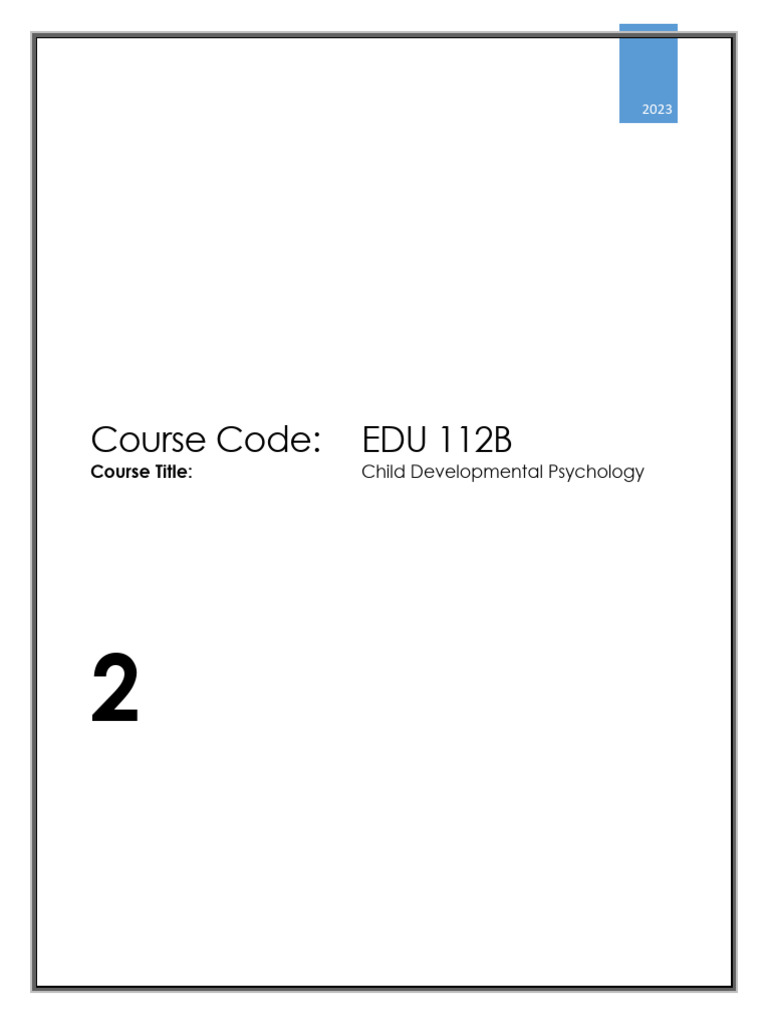 Child Dev Psychology - Part 2 | PDF | Schema (Psychology) | Cognitive ...