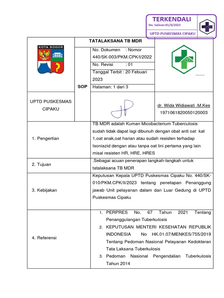 Tatalaksana TB MDR | PDF | Sains & Matematika