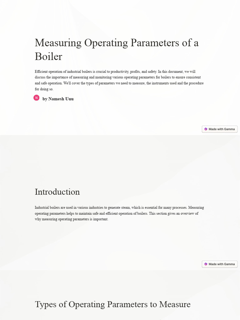 Boiler Operating Parameters Guide | PDF | Boiler | Calibration