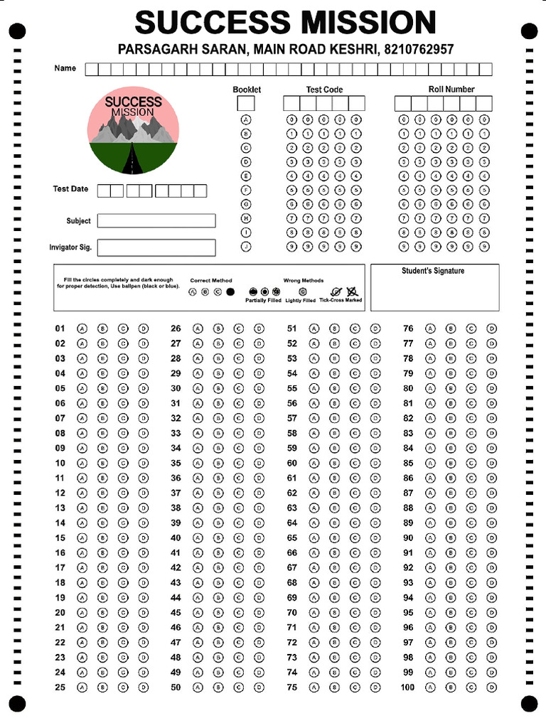 Omr Sheet - Vijay Sir 1 | PDF