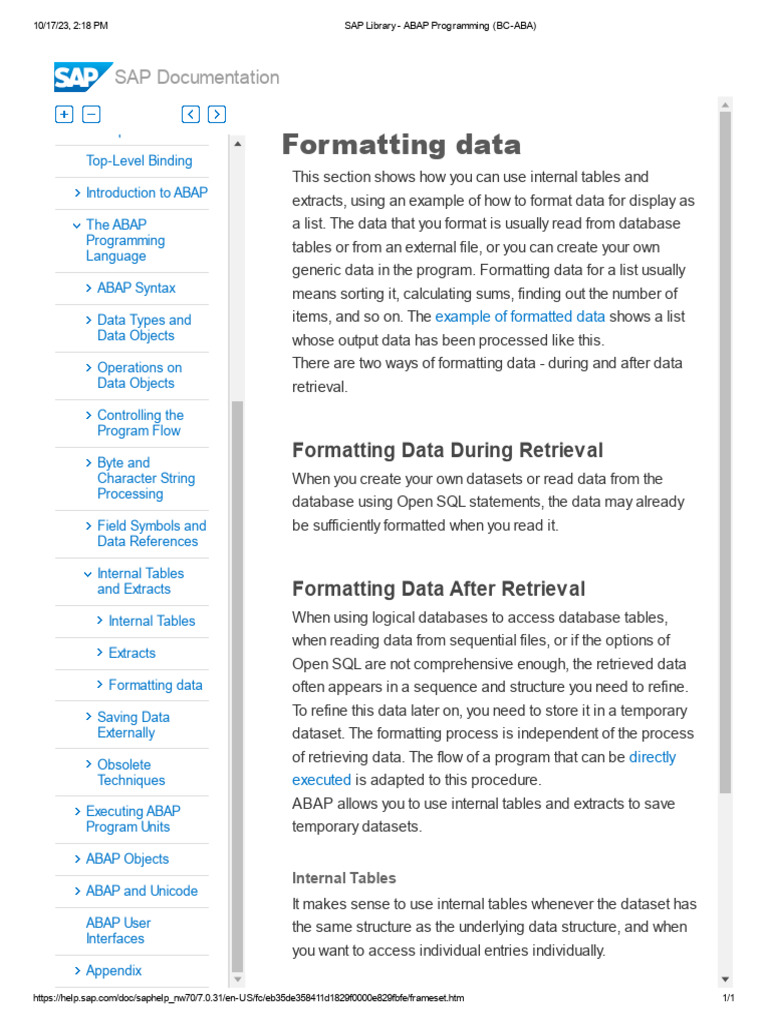 Formatting | PDF | Data | Databases