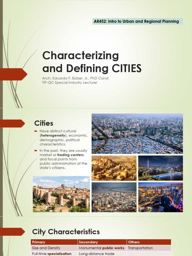 Defining Urban Characteristics and Cities | PDF | Metropolitan Area