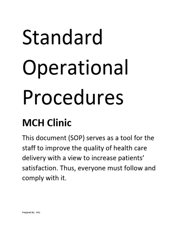 SOP Standards | PDF | Medical Record | Patient