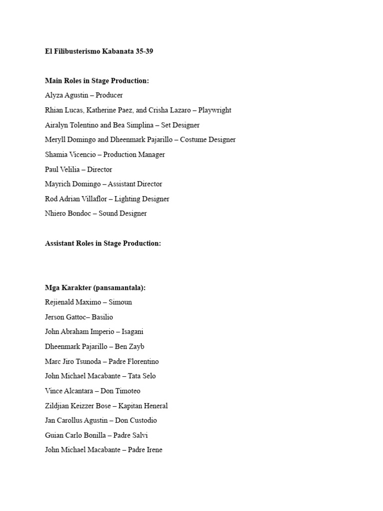 El Filibusterismo Kabanata 35 39 Opera | PDF