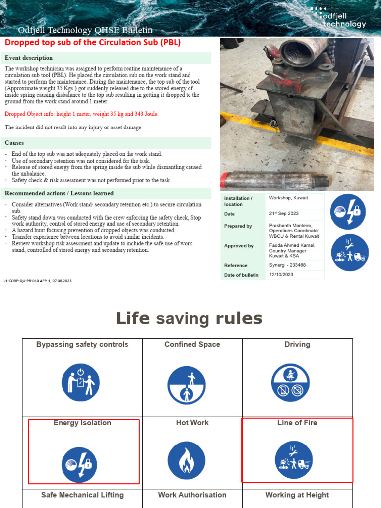 LL - Dropped Object V1 | PDF | Occupational Safety And Health | Safety