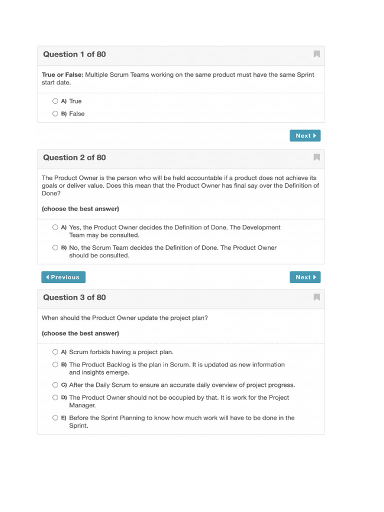 Scrum Pspo1 Test 2020 | PDF