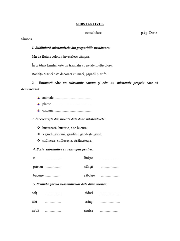 Substantivul | PDF