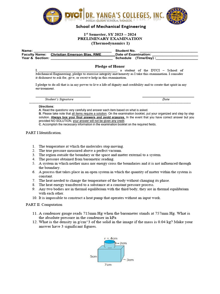 Thermodynamics Preliminary | PDF | Heat | Temperature