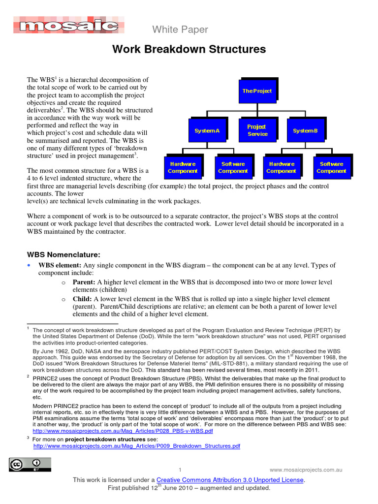 Work Breakdown Structures | PDF | Business | Systems Science