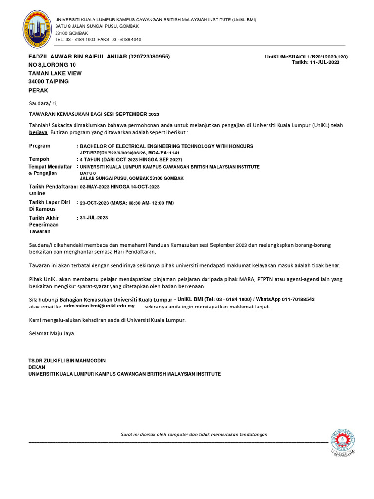 Full Offer Letter | PDF