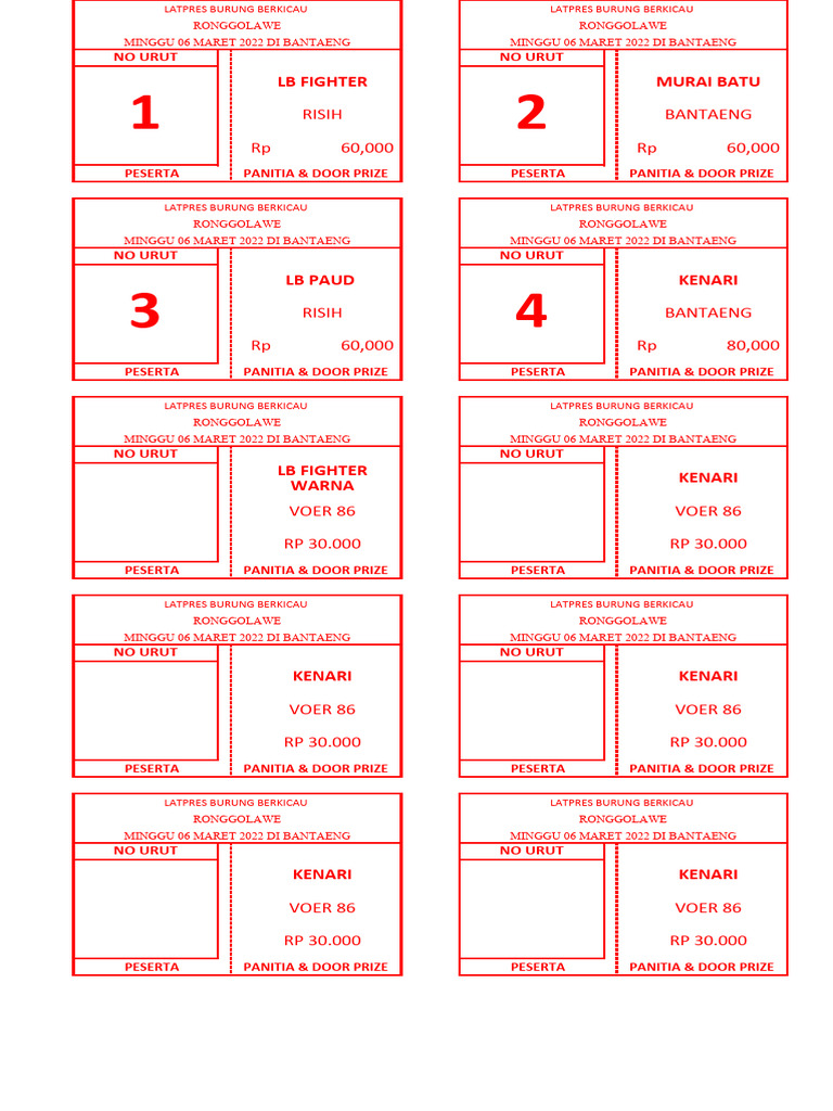 Master Tiket Baru | PDF