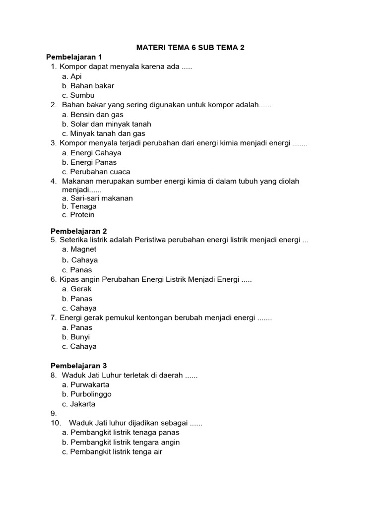 Materi Tema 6 Sub Tema 2 | PDF