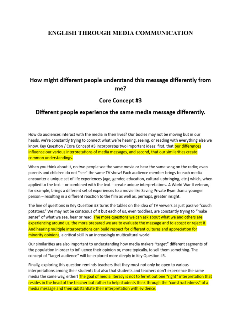 English Through Media Communication | PDF | Newspapers | News