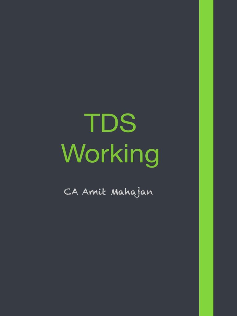 TDS - Working | PDF | Public Law | United States Law